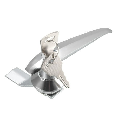 120mm Silver Tone Metal L Shaped Handle Door Passage Locking Lever Lock ...