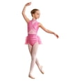 Aislor Girls Sleeveless Rhinestone Feather Skirted Leotard Gymnastics ...