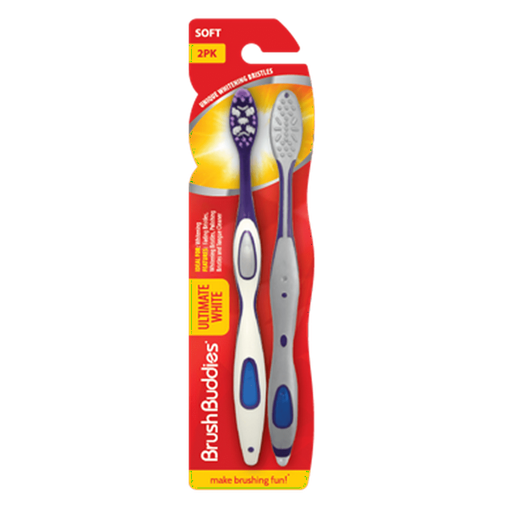 Brush Buddies Ultimate White Toothbrush 2 Pack - Walmart.com - Walmart.com