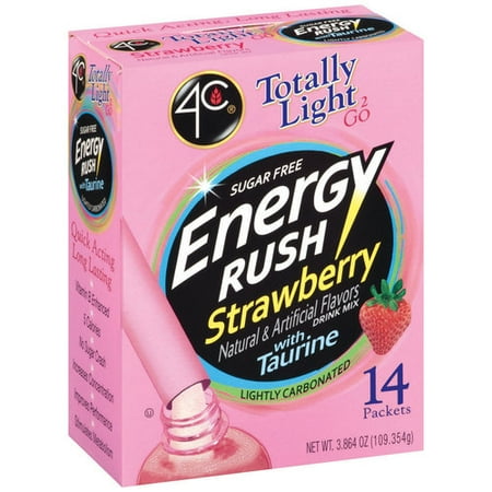 4C Energy Rush Strawberry Drink Mix Packets, 14ct - Walmart.com