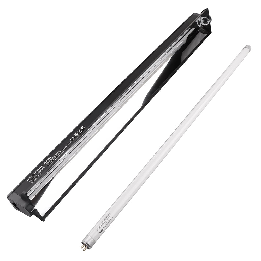 Aiicioo T5 HO UVB Lighting Combo Kit Terrarium Hood Comes with Desert 5.0 UVB T5 Lamp 24W Light ...