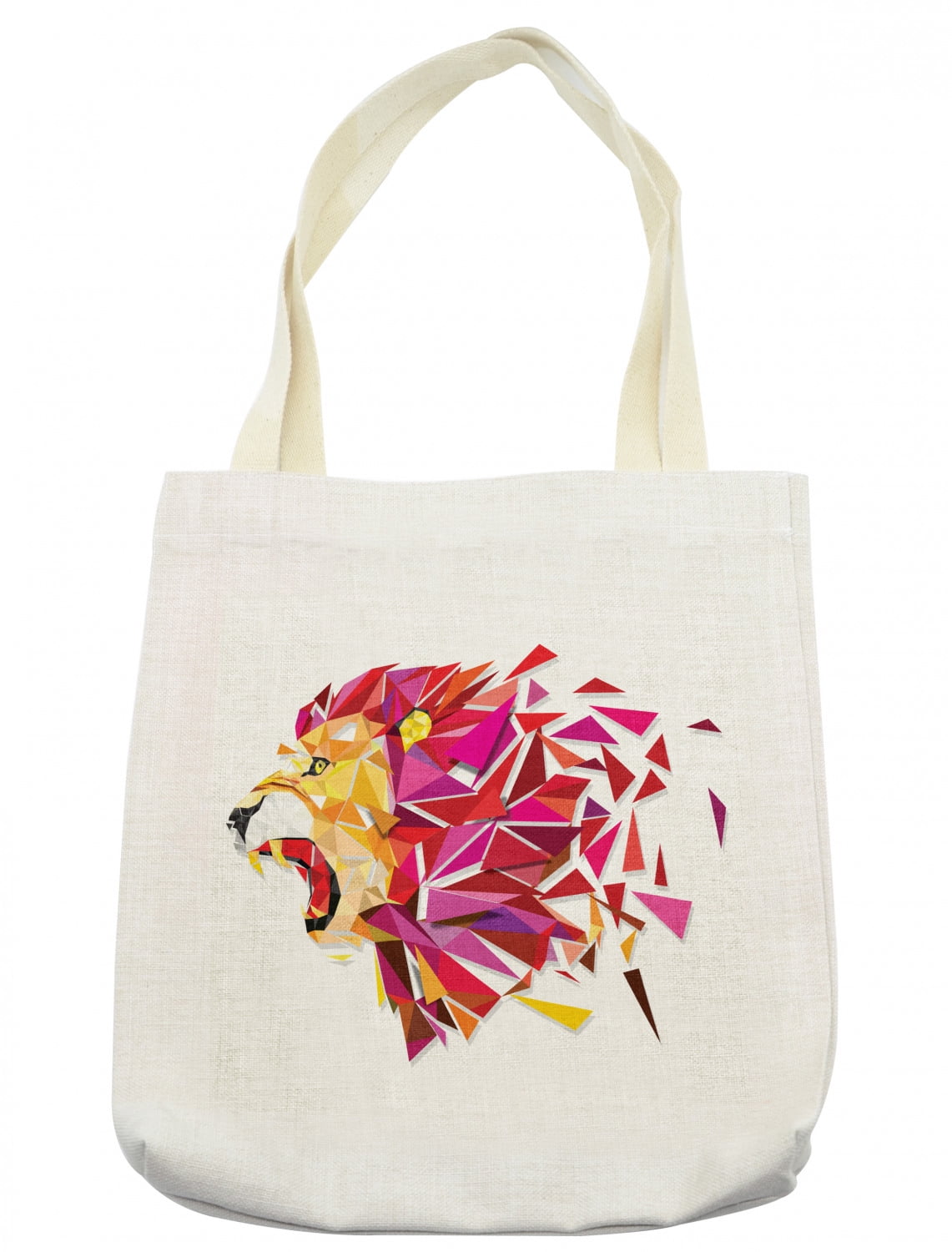 Geometric Tote Bag, Polygon Art Lion King with in Gradient Tones Modern ...