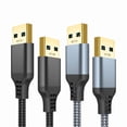 Nylon Braided USB 3.0 Extension Cord Data Transfer Cable Line Double ...
