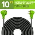 Leisure Cords 10 Ft 30 Amp RV Power Extension Cord, LED Indicator ...