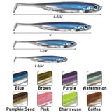 Dr.Fish 6pcs Pumpkimseed Fishing Swimbait Soft Plastic lure T Tail Bait ...