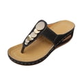Caywon Women Flip Flops Thong Sandals, Metal Disc Flat Slide, Open Toe ...