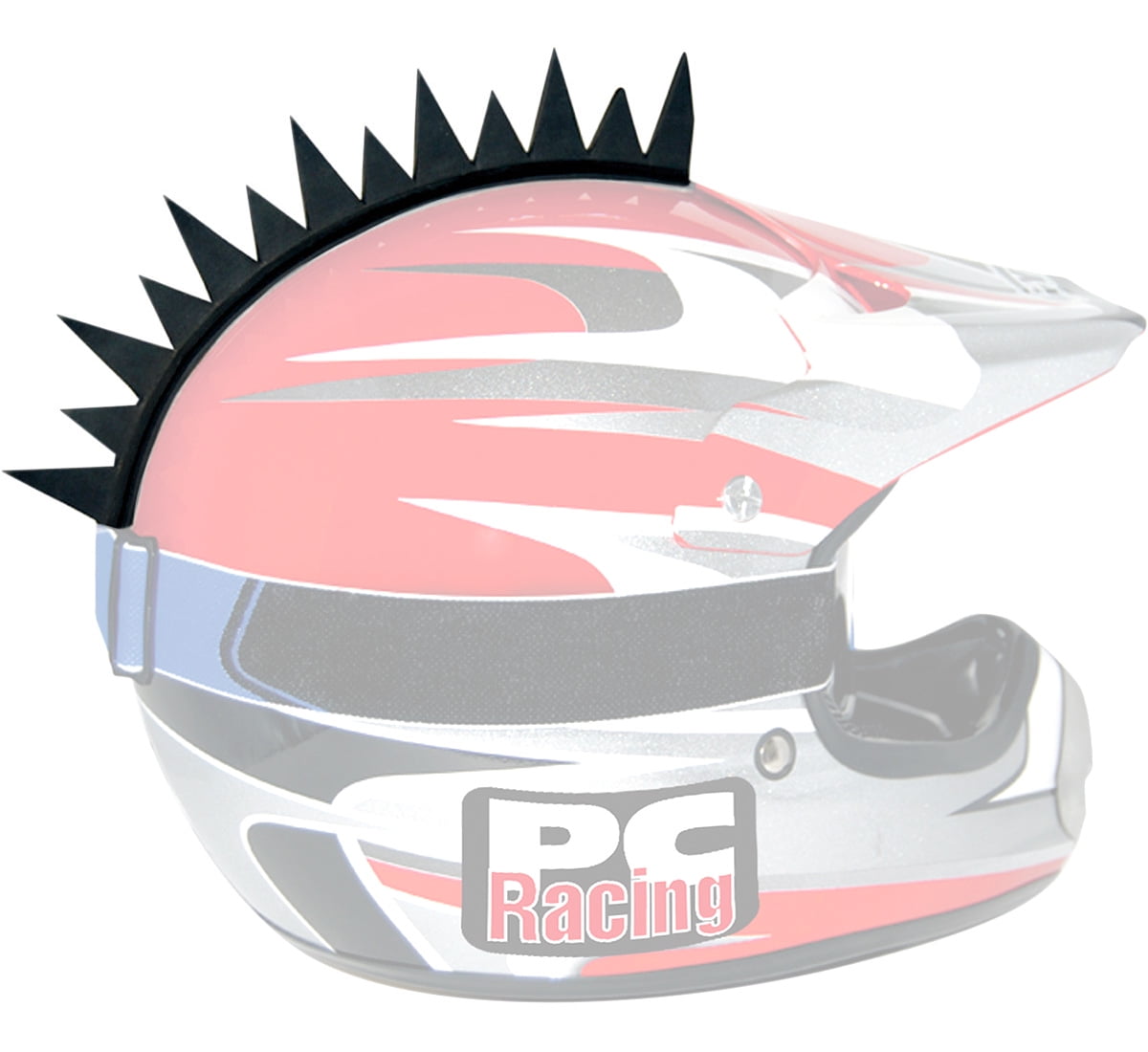 PC Racing Helmet Blade Mohawk Jagged Black - Walmart.com
