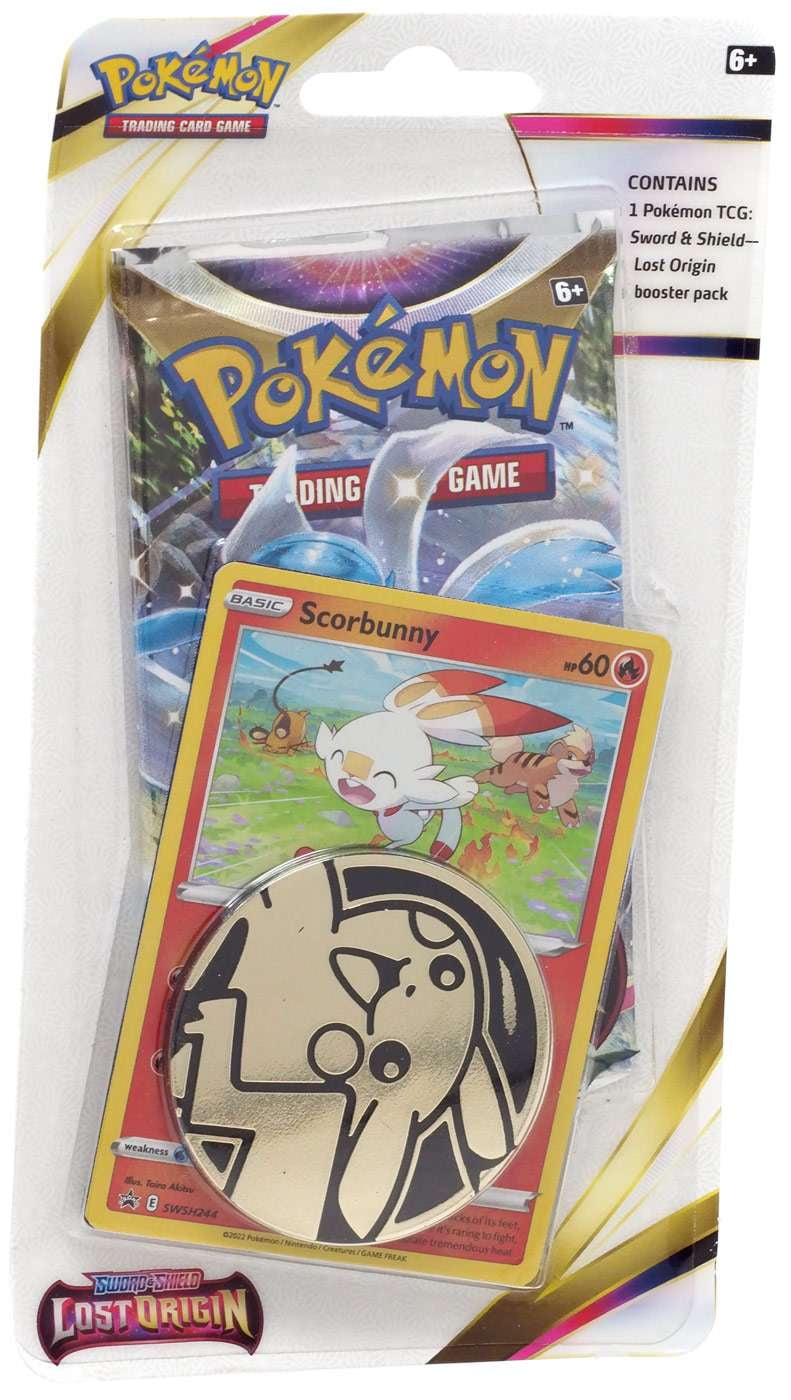 Pokemon Sword & Shield Lost Origin Scorbunny Checklane BLISTER Pack ...
