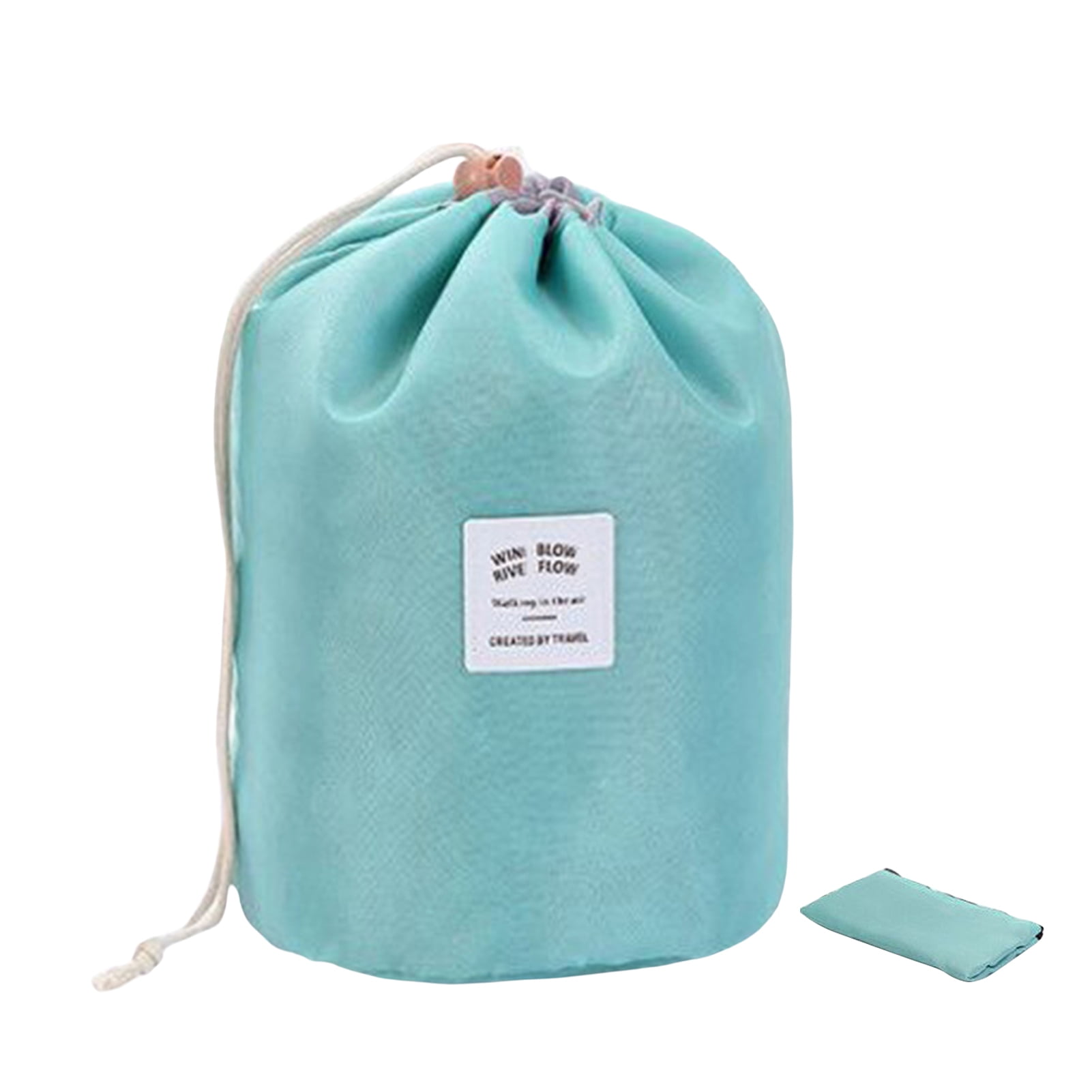 Anvazise Wash Bag with Label Large Capacity Cylinder Drawstring Design ...