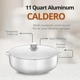 11-Quart Nonstick Aluminum Caldero Pot with Glass Lid & Riveted Handle ...