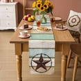 Beige Sage Green Texas Star Table Runner, Vintage Stars Wooden Washable ...