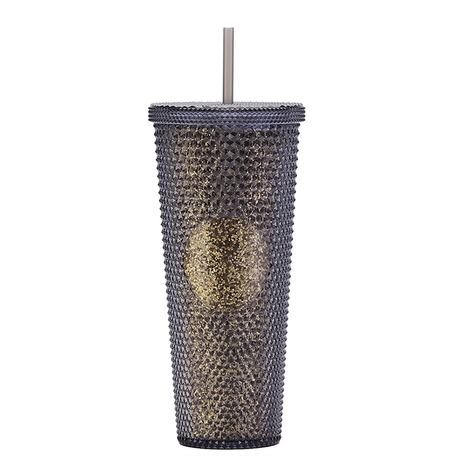 JVMU 24oz Plastic Double Wall Studded Cup Matte with Lid and Straw ...