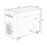 Multifunctional Extendable End Table with 360° Lockable Wheels, Wood ...