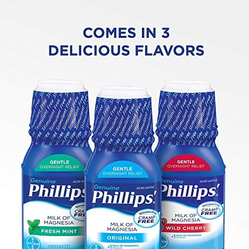 Buy Phillips ' Milk of Magnesia Liquid Laxative, Wild Cherry, Cramp ...