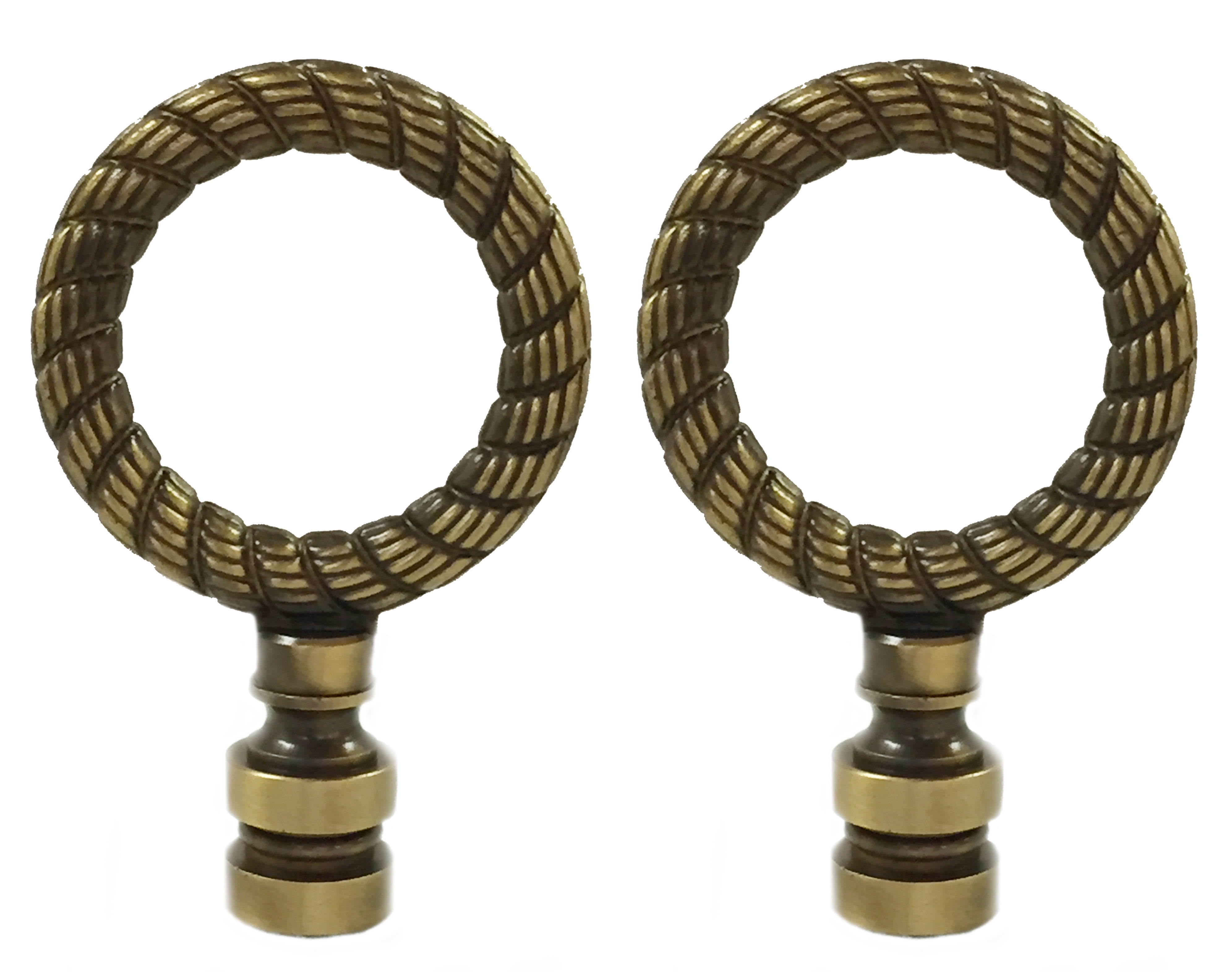 Royal Designs, Inc. Rope Wreath Lamp Finial for Lamp Shade, F-5003AB-2 ...