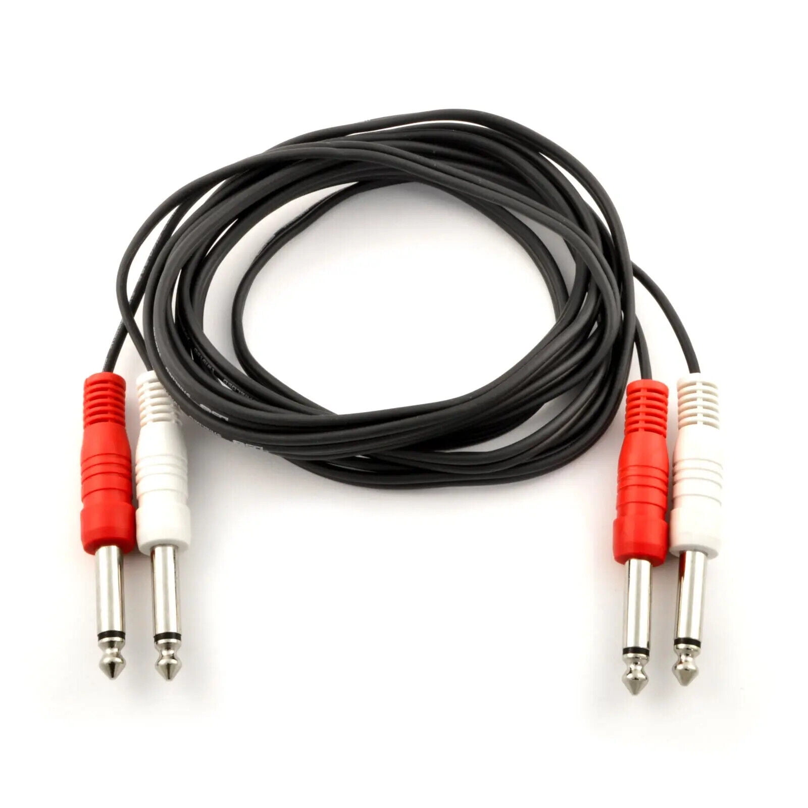 Stereo Interconnect Dual 1/4-Inch TS to Dual 1/4-Inch TS Audio Speaker ...