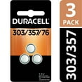 Duracell 1.5V Silver Oxide Coin Button Watch Cell Battery, 303/357, 3 ...