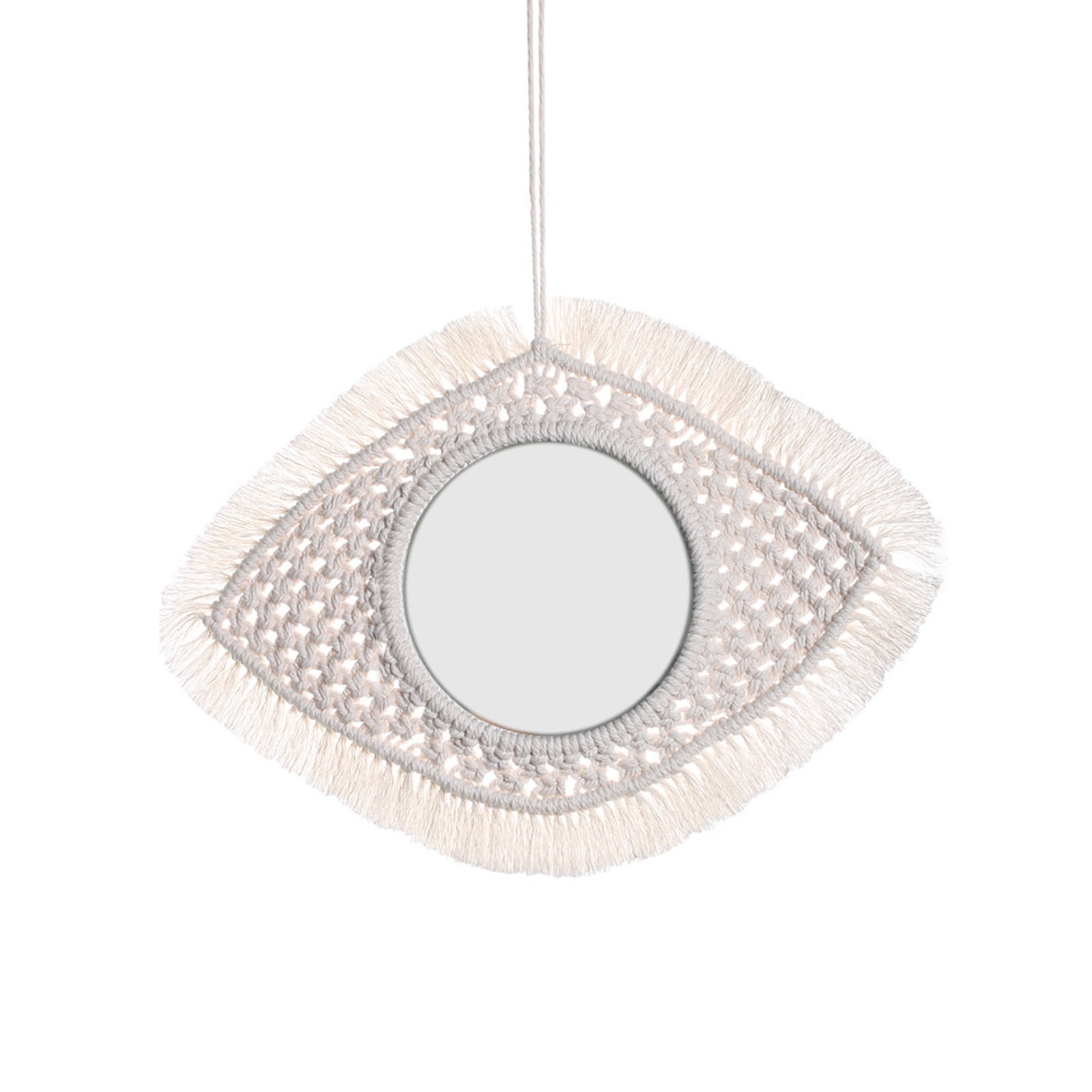 Yesbay Wall Mirror Round Aesthetic with Tassels Home Decoration Woven ...