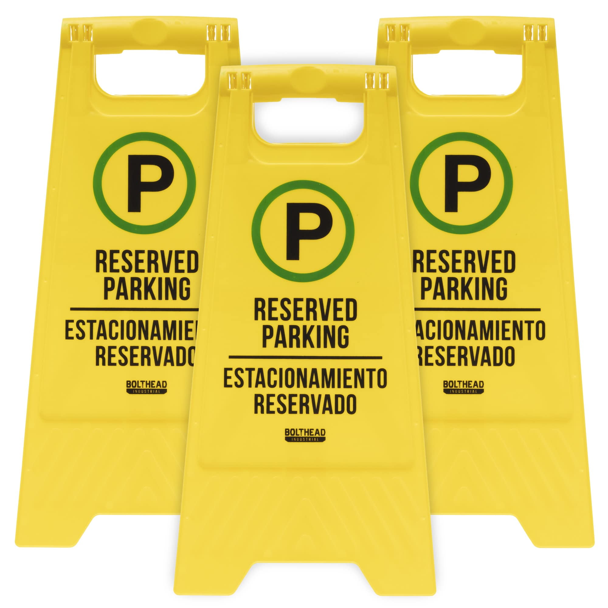 3 Pack Reserved Parking Sign, Bilingual Double-Sided Outdoor Parking ...