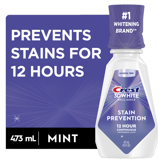 Crest 3D White Glamorous White Mouthwash, Radiant Mint, 946ml (32 FL OZ ...