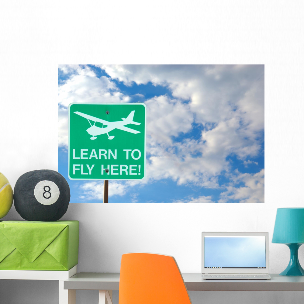 Learn to Fly Here Wall Mural by Wallmonkeys Peel and Stick Graphic (36 ...