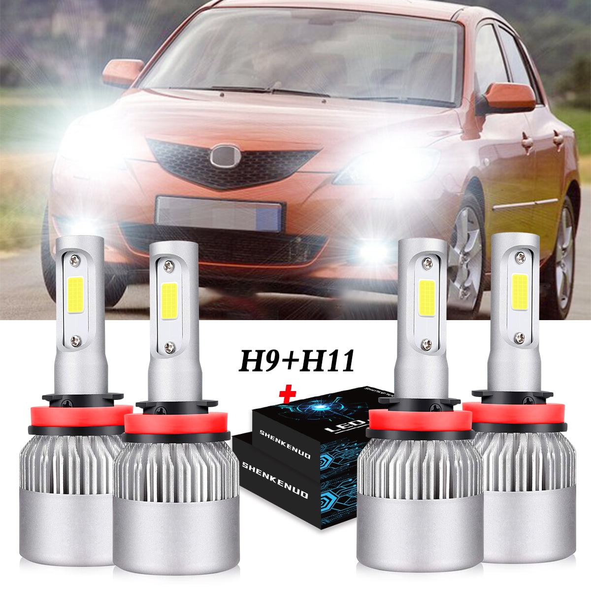 For 2006-2012 2013 2014 2015 Mazda mx-5 miata LED Headlight Bulbs H9 ...
