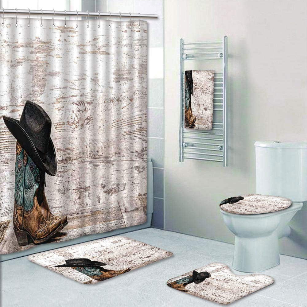 PRTAU Western Traditional Rodeo Cowboy Hat Cowgirl Boots in a Retro ...