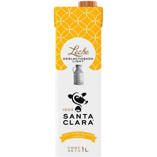 Leche Deslactosada Light , Leche Santa Clara 1 litro, Pack de 12 ...