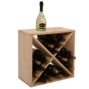 ZENSTYLE Vertical Large Wood Stackable Modular Wine Rack, 96 Bottle ...