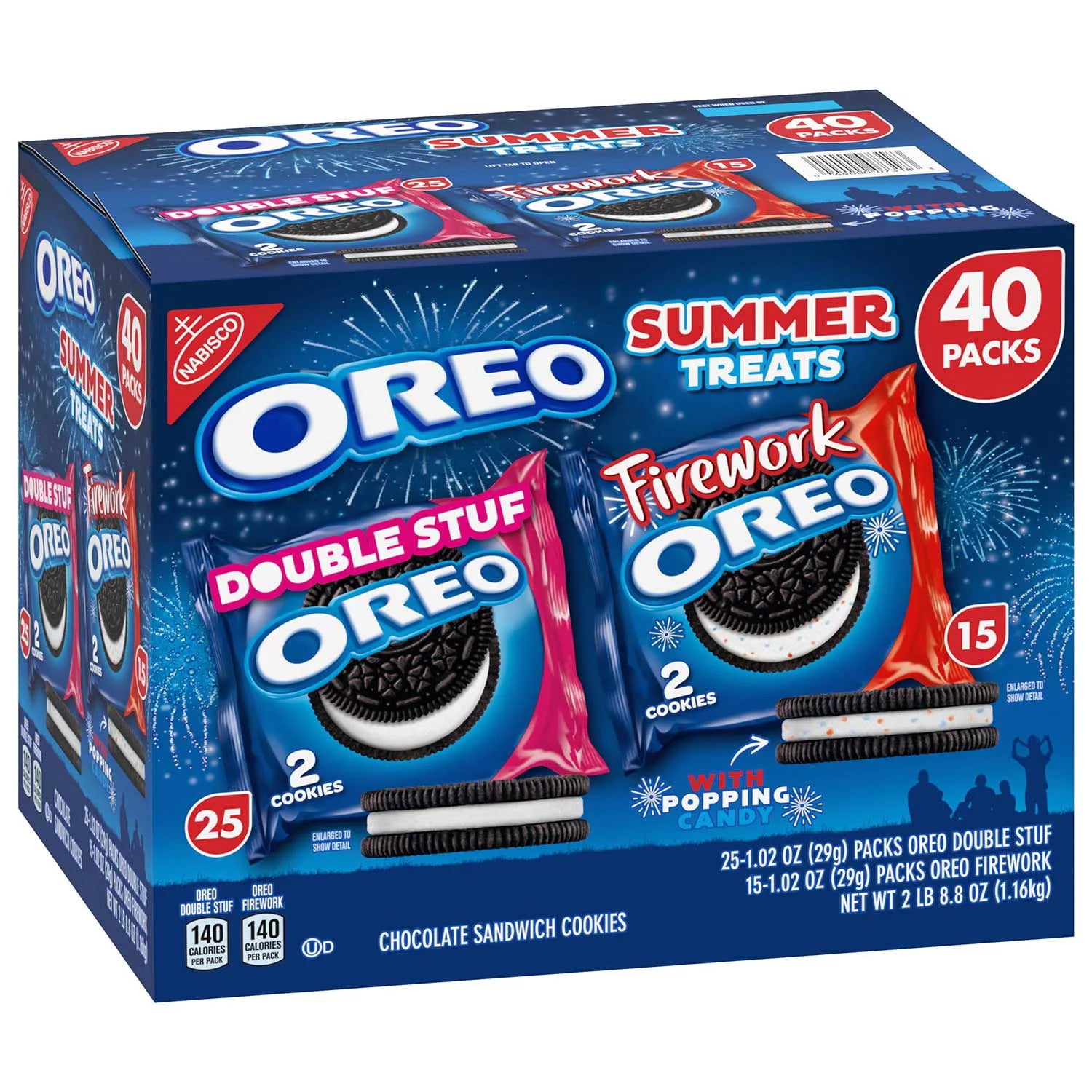 Oreo Cookies Summer Treats Variety Pack, Snack Packs (40 Count ...