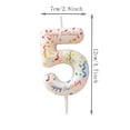 Birthday Number Candles, Colorful Ribbon Pattern Cake Topper Wax ...