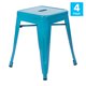BizChair 18" Table Height Stool, Stackable Backless Metal Indoor Dining ...