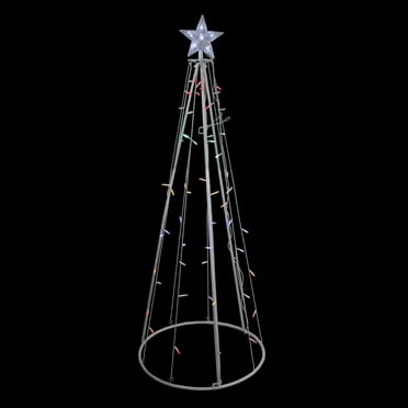 Wintergreen Lighting 12ft Multicolor Outdoor Christmas Light Show Cone ...