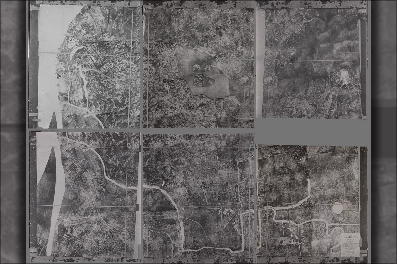 24"x36" Gallery Poster, Nanking, China 1929 aerial photo map - Walmart.com