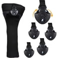 WAAYEE, Black Golf Club Head Cover Set, 3 pcs, for Wood and Hybrid ...