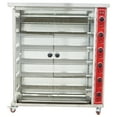 6-Roll Roast Chicken Rotisserie Machine Oven Vertical Gas Rotating Rod ...
