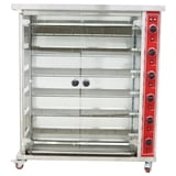 6-Roll Roast Chicken Rotisserie Machine Oven Vertical Gas Rotating Rod ...