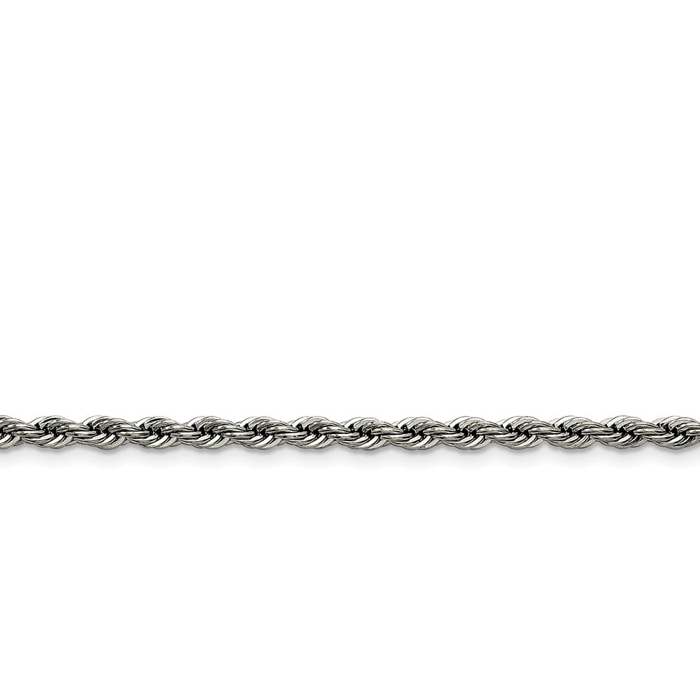 White Stainless Steel necklace Rope chain 24 in 4 mm - Walmart.com