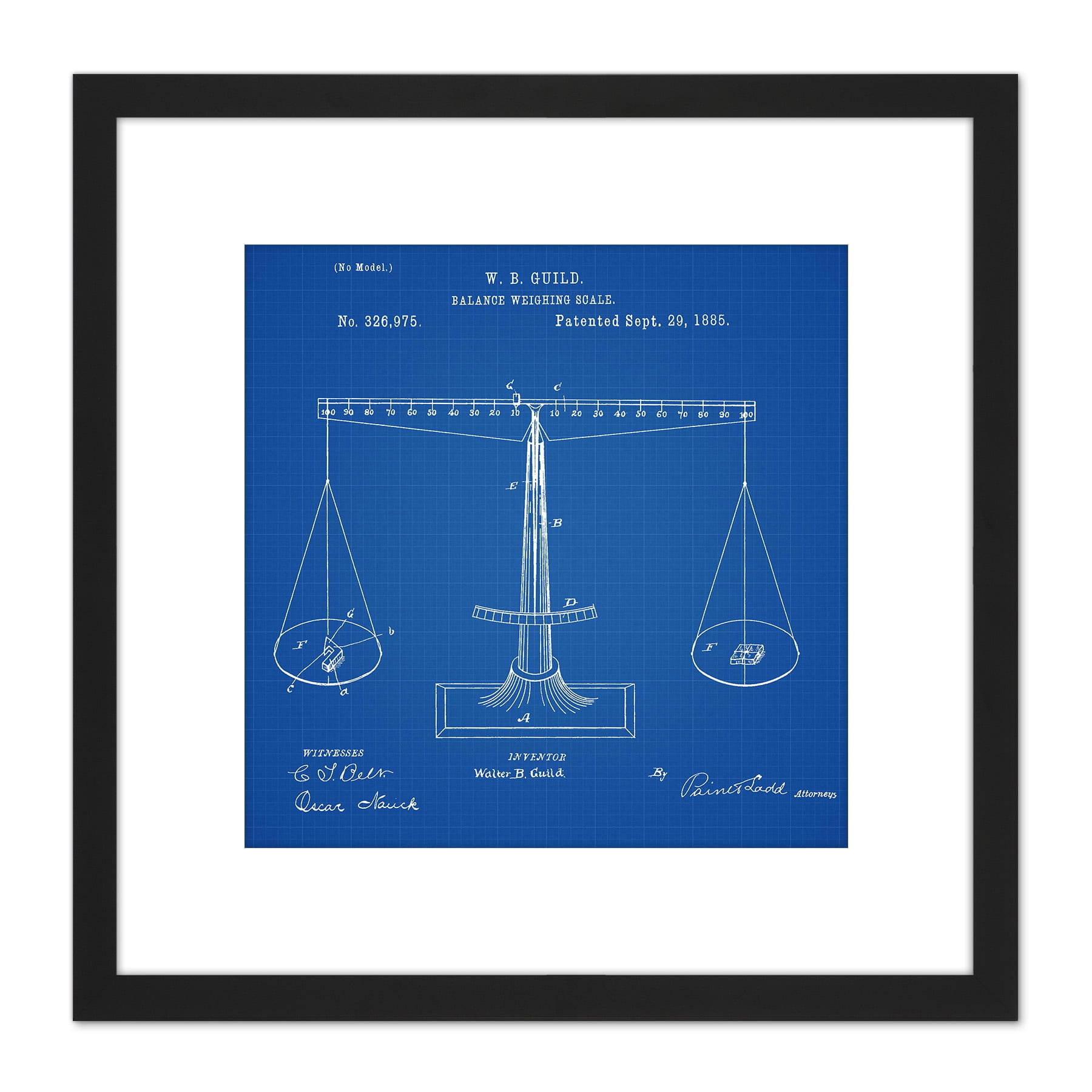 Guild Balance Weighing Measuring Scale Vintage 1885 Patent Plan 8X8 ...