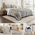 Full Quilt Bedding Set Grey Golden Forest Tree Branches Breathable ...