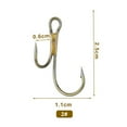 20Pcs Double Fishing Hook High Carbon Steel Golden Barbed Hook Zander ...