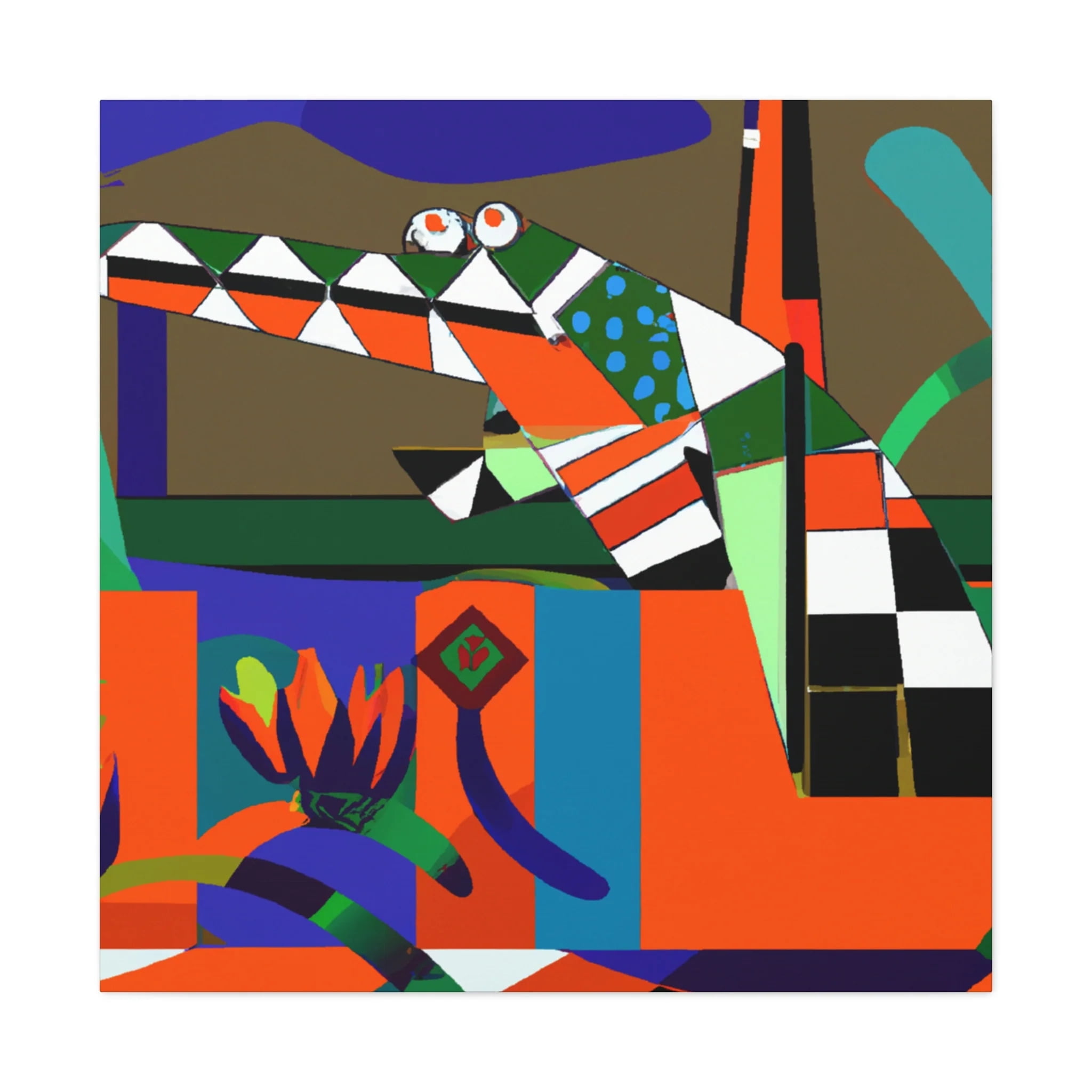 Crocodile Art Deco - Canvas - Walmart.com