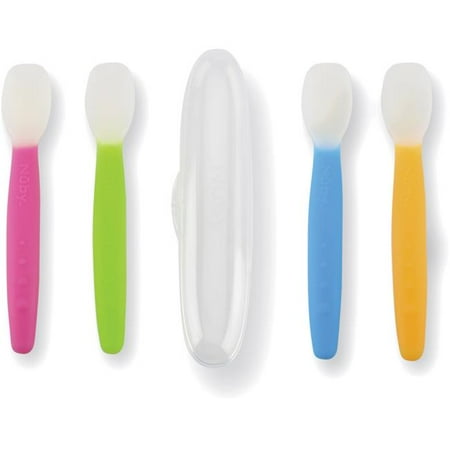 Baby Feeding - Nuby - 2pc 100% Silicone Spoon (1 Only) Vary Color 5491 | Walmart Canada