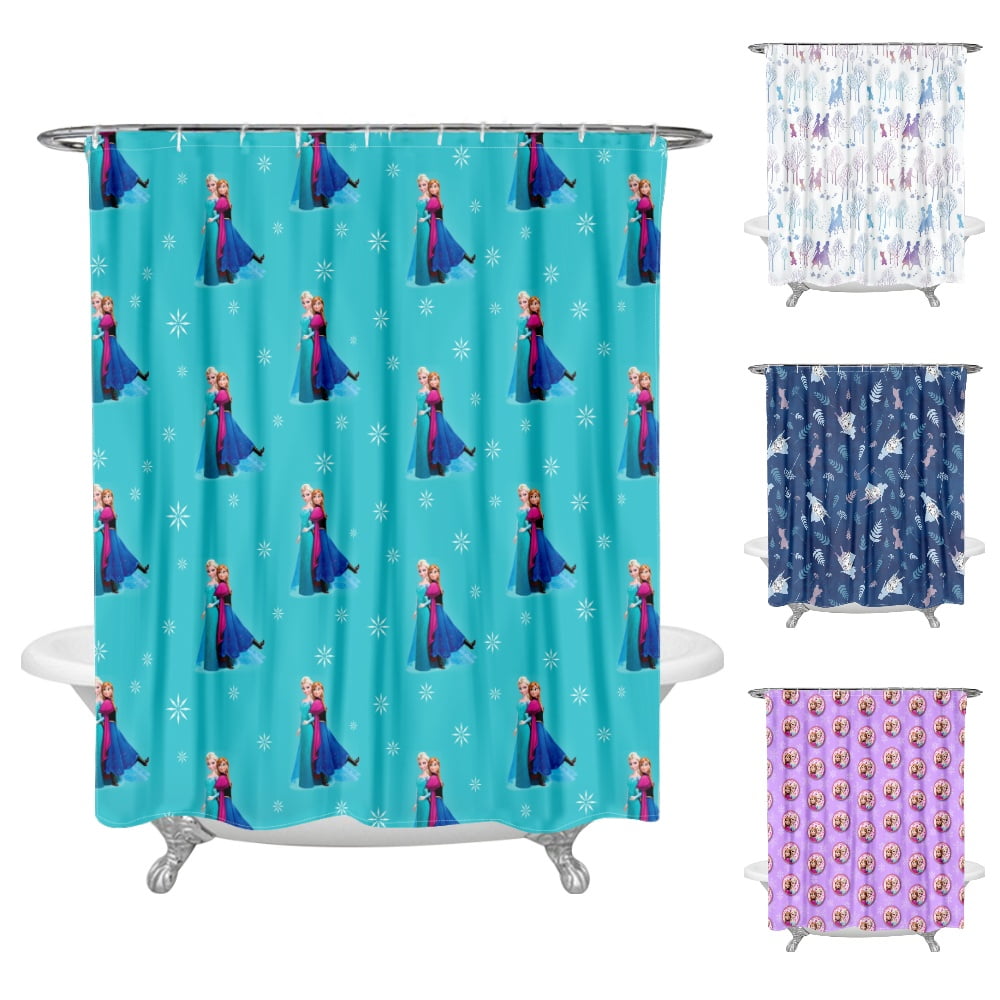 Frozen Shower Curtain, Washable Curtains for Bathroom Easy Care Fabric ...