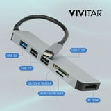 Vivitar 6-in-1 Multi-Port USB Hub with HDMI Laptop Adapter for ...