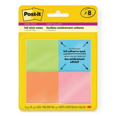Post-it Notes 1.5 in x 2 in Cape Town Collection 8 Pads/Pack (653-8AF ...