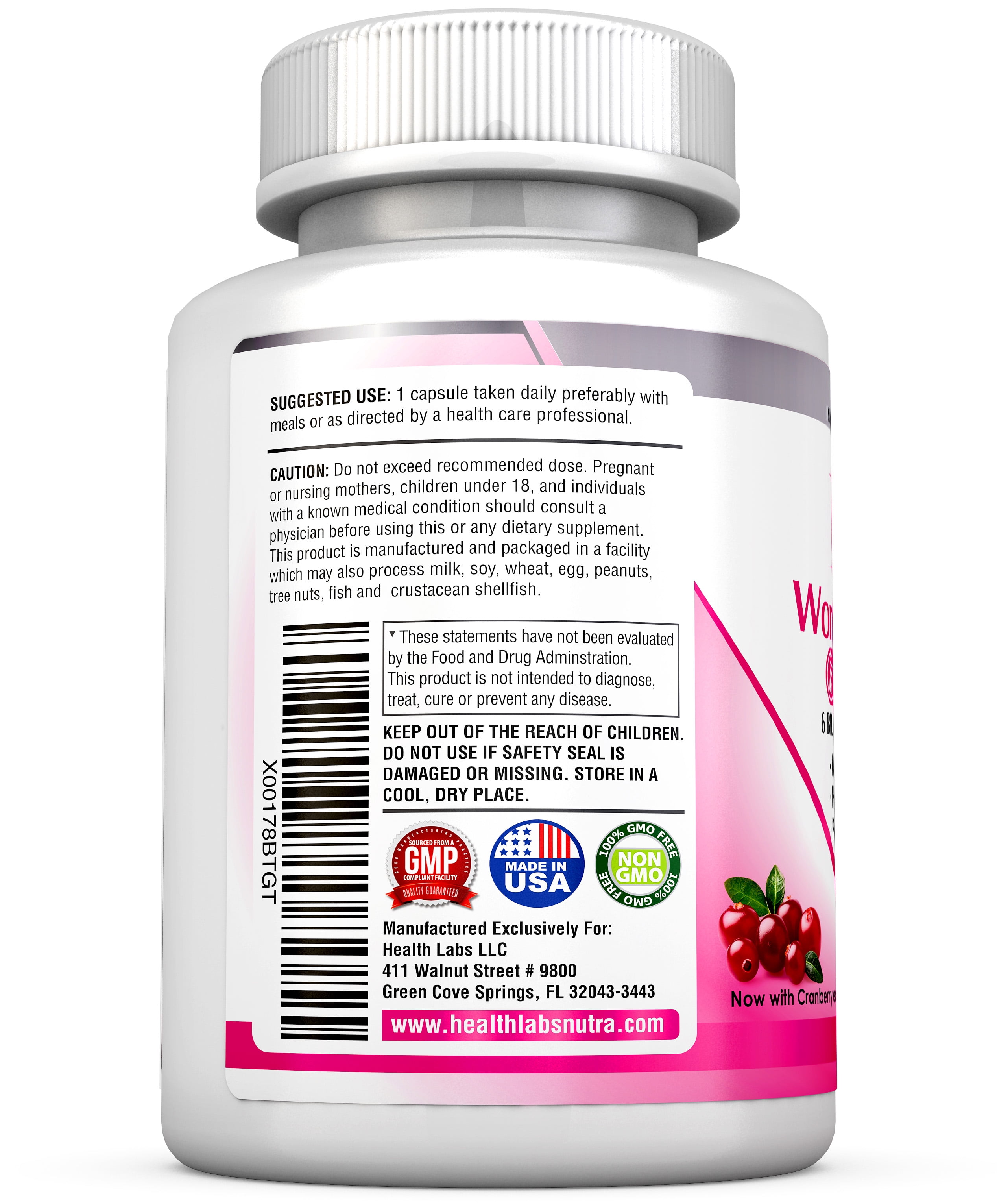 Womens Probiotic 6 Billion Cfu With Cranberry Extract And D Mannose