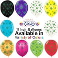 PMU Balloons PartyTex 11in Premium Crystal Clear and Gold with All-Over ...