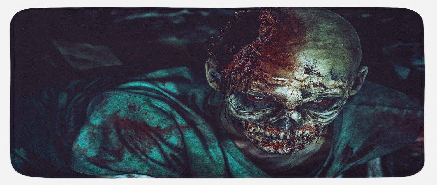 Zombie Kitchen Mat, Man Shot in Head with Bloody Details Fearful ...