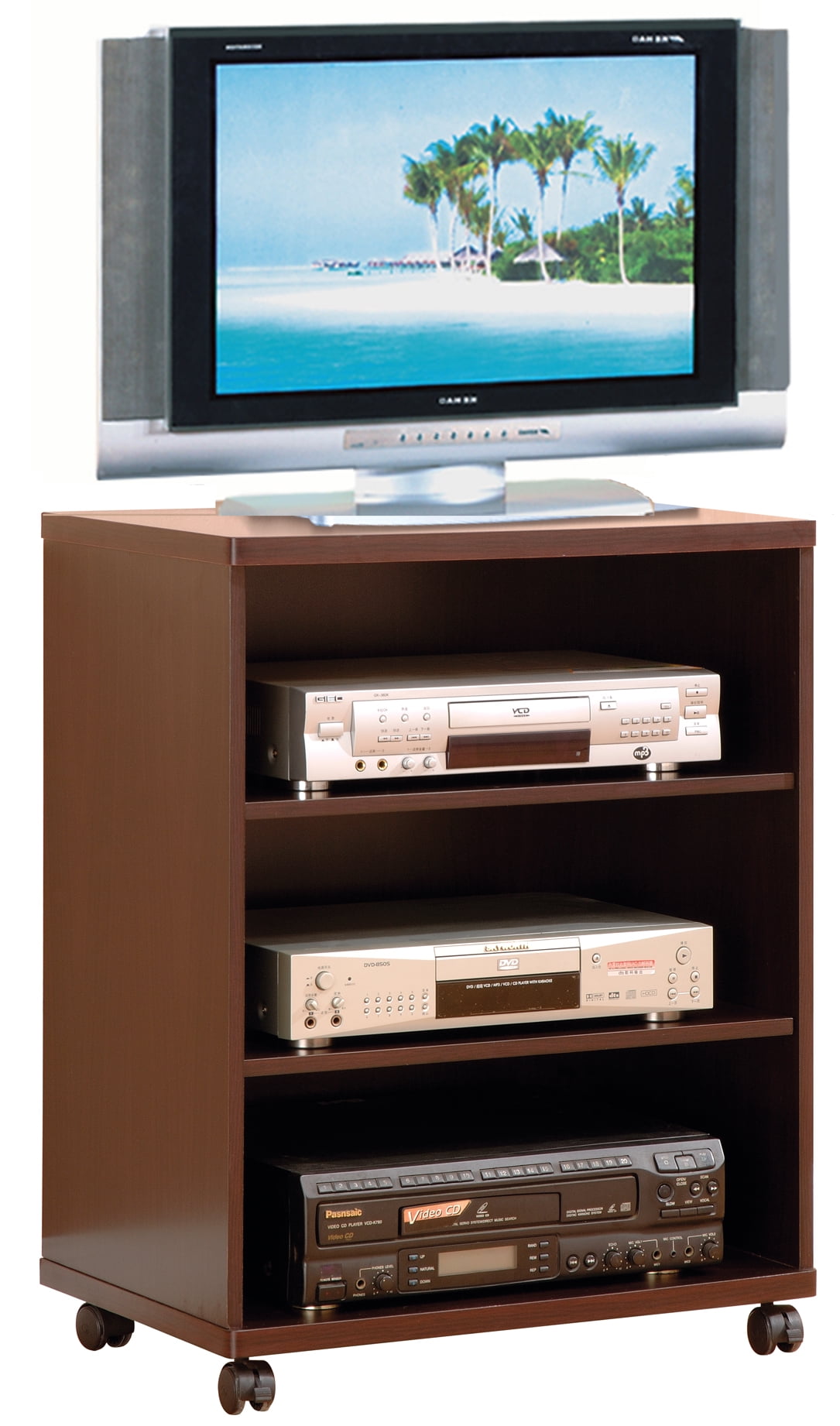 Smart Home 24 in. Mobile TV Stand with 3 Shelves - Walmart.com